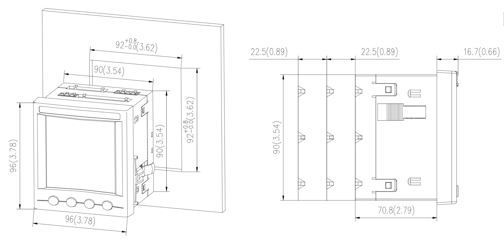 Three phase multifunction AC power meter - Buy AC multifunction energy ...